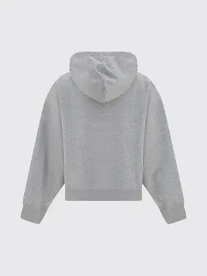 GANNI Relaxed Fit Cotton Zip-up Hoodie With Contrast Logo - Grey