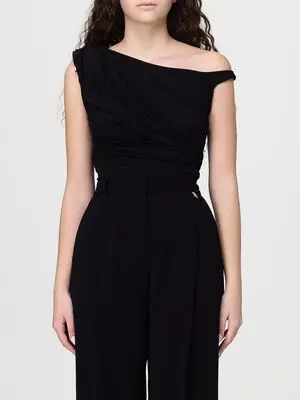 Elisabetta Franchi Draped One-shoulder Bodysuit - Black