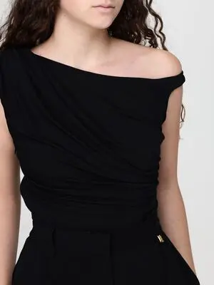 Elisabetta Franchi Draped Bodysuit - Black