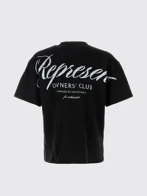 REPRESENT Relaxed Fit Cotton T-shirt With Back Logo - Black