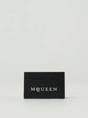 Alexander McQueen Leather Credit Card Holder - Black