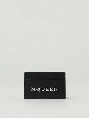 Alexander McQueen Leather Credit Card Holder - Black