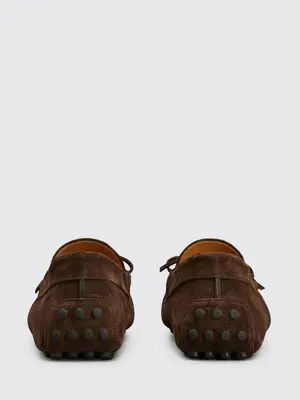 TOD'S Gommino Driver Suede Loafers - Brown