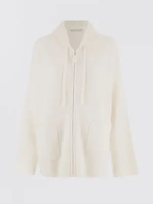 ALLUDE Hooded Zip-up Sweatshirt - White