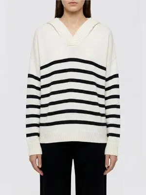 ALLUDE Striped Hoodie - Ruby