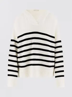 ALLUDE Striped Hoodie - Ruby