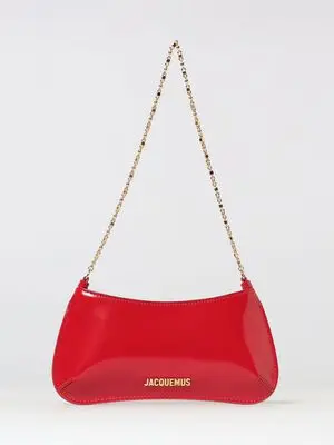 Jacquemus Jacquemus Le Petit Bisou Patent Leather Shoulder Bag With Chain Handle Red