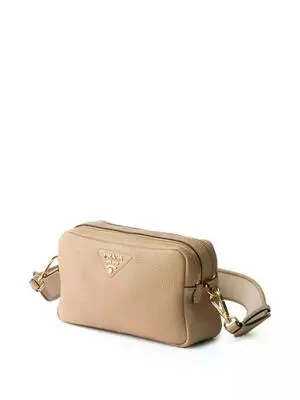 Prada Small Leather Shoulder Bag - Neutrals