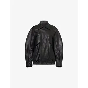 Nour Hammour Rafe Spread-collar Leather Jacket