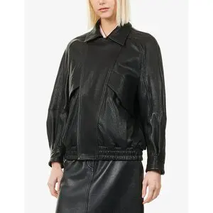 Nour Hammour Rafe Spread-collar Leather Jacket
