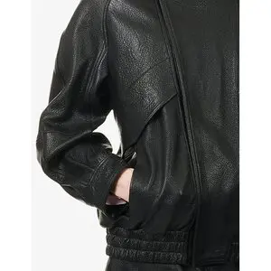 Nour Hammour Rafe Spread-collar Leather Jacket