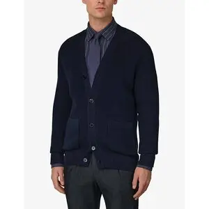 Boggi Milano Ribbed Cotton Button-down Cardigan