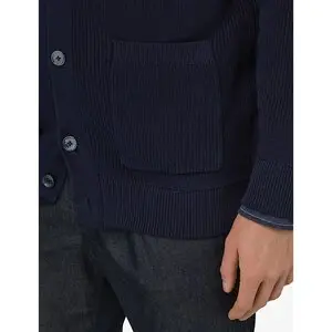 Boggi Milano Ribbed Cotton Button-down Cardigan