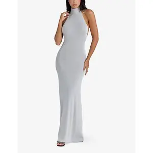 House Of Cb Knitted Halterneck Maxi Dress