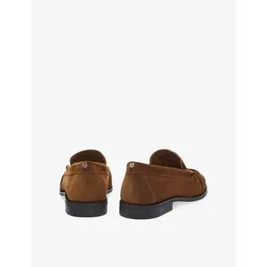 BOSS Ruched Suede Moccasins