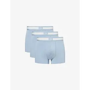 CHE Signature Pack Of Three Stretch-woven Trunks - Powder Blue