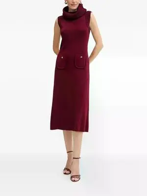 Luisa Spagnoli Roll-neck Pocket Midi Dress