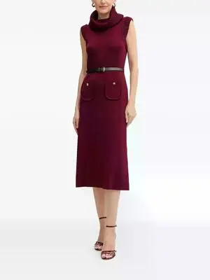 Luisa Spagnoli Roll-neck Pocket Midi Dress