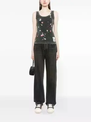 Mihara Yasuhiro Graphic-applique Sleeveless Top