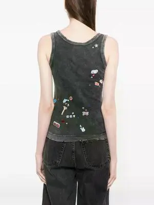 Mihara Yasuhiro Graphic-applique Sleeveless Top
