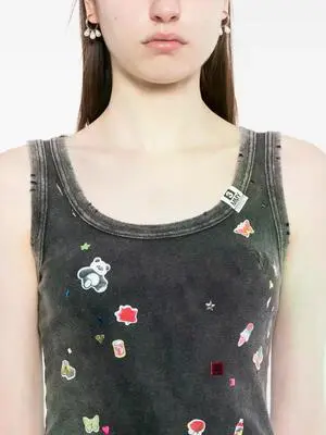Mihara Yasuhiro Graphic-applique Sleeveless Top