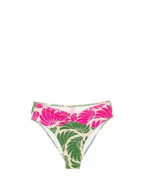 Farm Rio High-waist Floral-print Bikini Bottom - Pink