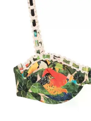 Farm Rio Bird-print Underwire Bikini Top