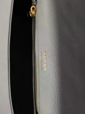 Prada Mini Leather Shoulder Bag - Grey