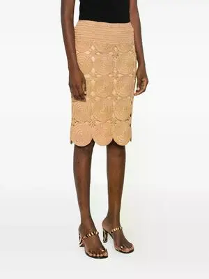 SIMONMILLER Crochet Knit Midi Skirt - Neutrals