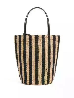 Valentino Garavani Striped Raffia Shopper - Neutrals