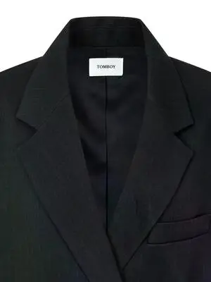 STUDIO TOMBOY Striped Double-breasted Blazer - Grey