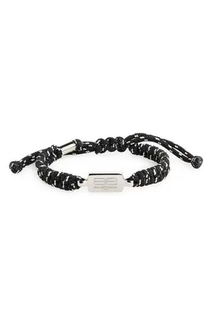 Balenciaga Saint Germain Braided Bracelet - Black/white/silver
