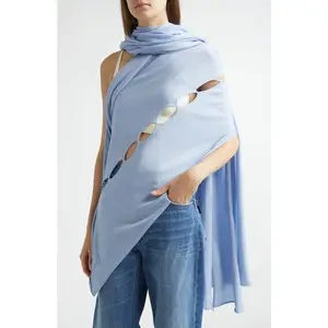 EMILY DAWN LONG River Wool Shawl Baby Blue