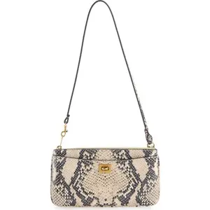 Balenciaga Python Print Leather Shoulder Bag