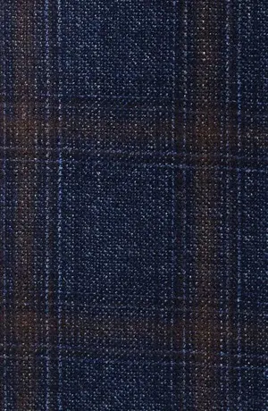 JACK VICTOR Midland Contemporary Fit Plaid Sport Coat - Navy