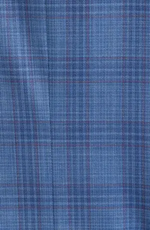 JACK VICTOR Midland Soft Constructed Plaid Stretch Wool Sport Coat