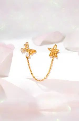 GIRLS CREW Butterfly Effect Double Piercing Chain Earring