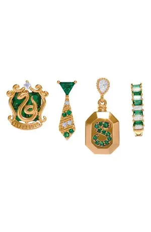 GIRLS CREW X Harry Potter Stud Earrings Set - Gold/slytherin