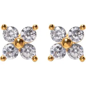 GIRLS CREW Cubic Zirconia Cluster Stud Earrings - Gold