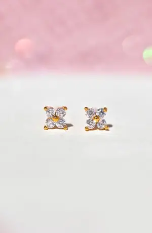 GIRLS CREW Cubic Zirconia Cluster Stud Earrings