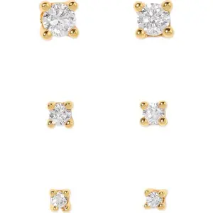 GIRLS CREW Classic Radiance Set Of 3 Stud Earrings - Gold