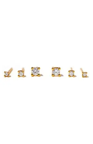 GIRLS CREW Classic Radiance Set Of 3 Stud Earrings