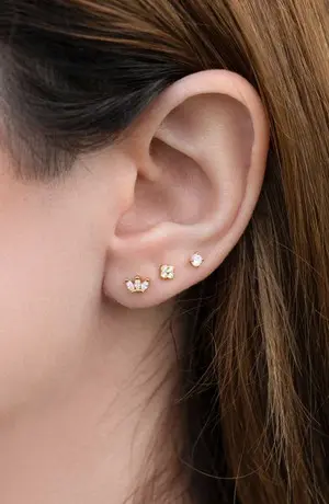 GIRLS CREW Dainty Brilliance Flat Back Earring