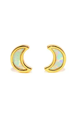 GIRLS CREW Mini Moon Stud Earrings - Gold
