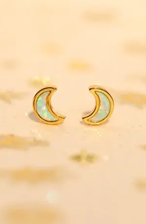 GIRLS CREW Mini Moon Stud Earrings