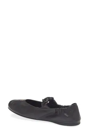 Miu Miu Ruched Ballerina Flat - Nero