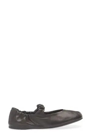 Miu Miu Ruched Ballerina Flat - Nero
