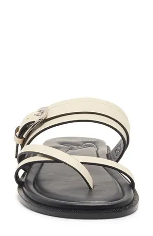 Free People Belted Cross Strap Slide Sandal - Bone Leather