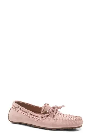 Free People Misty Driving Loafer - Pearl Blush Suede