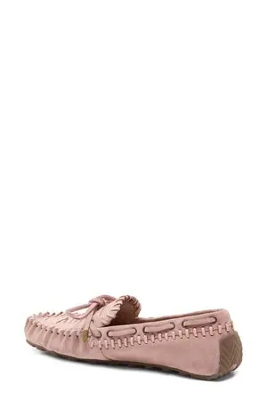 Free People Misty Driving Loafer - Pearl Blush Suede
